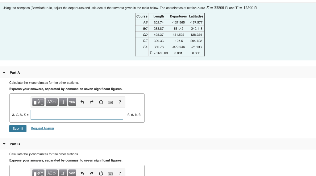 Solved Using the compass (Bowditch) rule, adjust the | Chegg.com