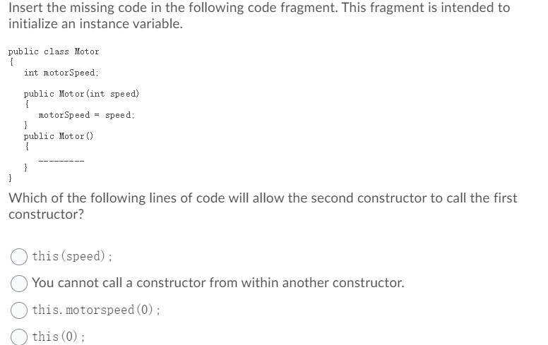 Solved Which of the following is an accessor method of the | Chegg.com