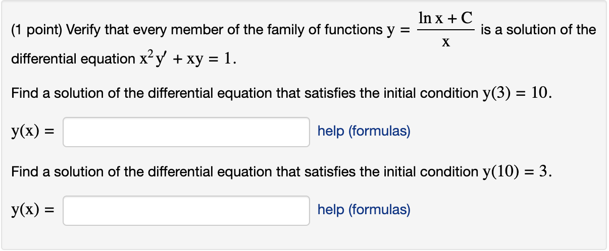 Solved (1 point) Verify that every member of the family of | Chegg.com