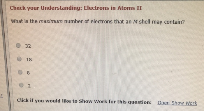 Solved Check your Understanding: Electrons in Atoms II What | Chegg.com