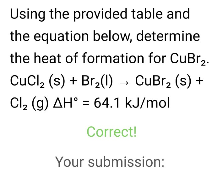 Using the provided table and the equation below, | Chegg.com