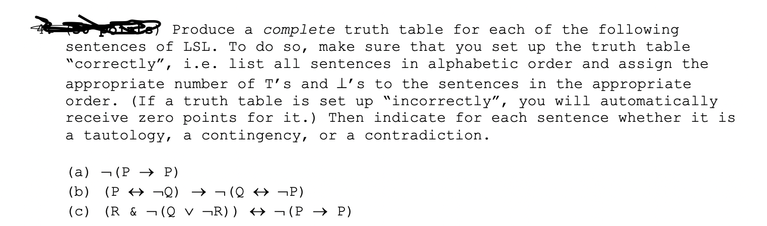 Solved Produce a complete truth table for each of the | Chegg.com