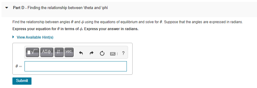 Solved Part D- Finding the relationship between theta and | Chegg.com