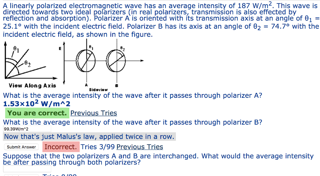 Solved A linearly polarized electromagnetic wave has an | Chegg.com