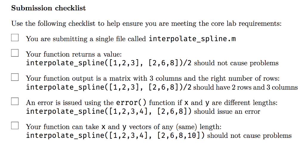 Write a function that interpolates a set of data | Chegg.com