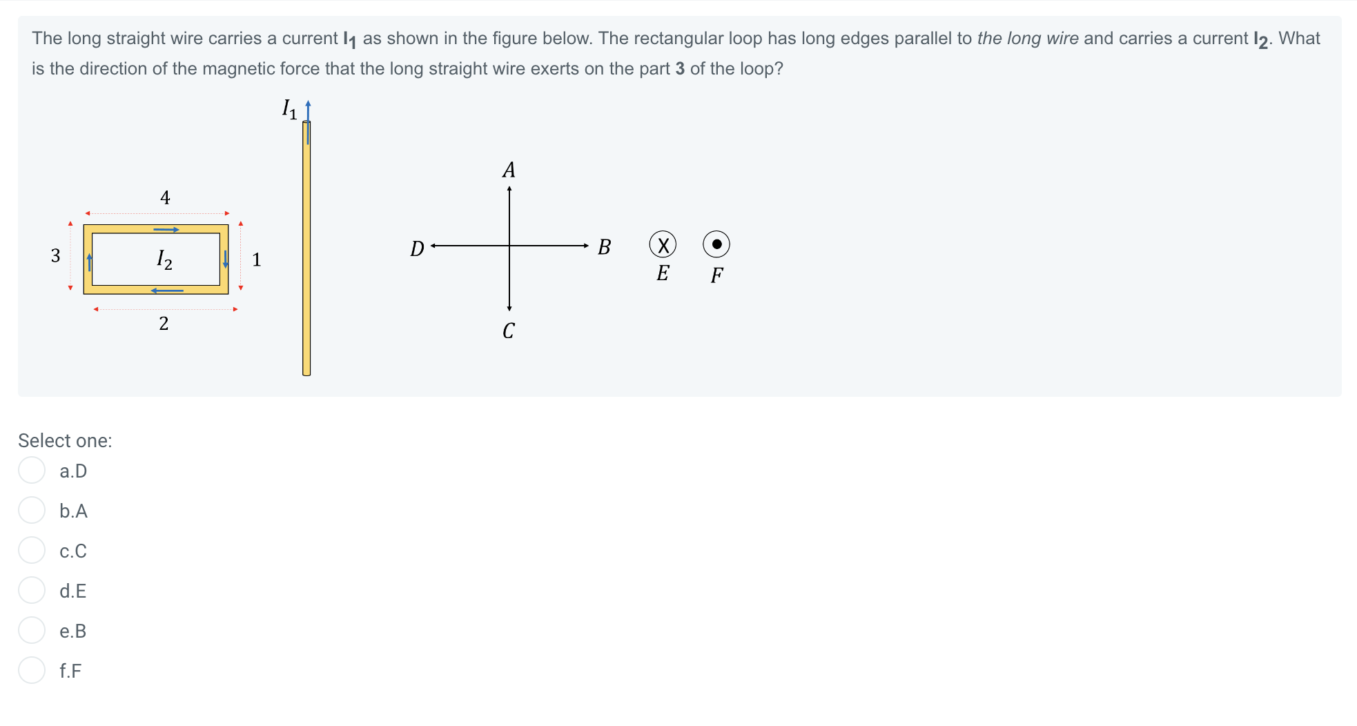 Solved The long straight wire carries a current l1 as shown | Chegg.com