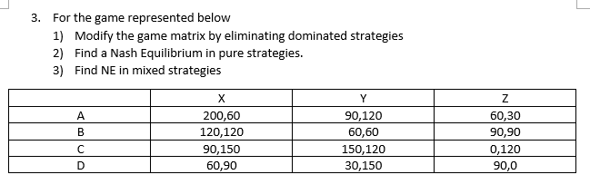 Solved 3. For the game represented below 1) Modify the game | Chegg.com