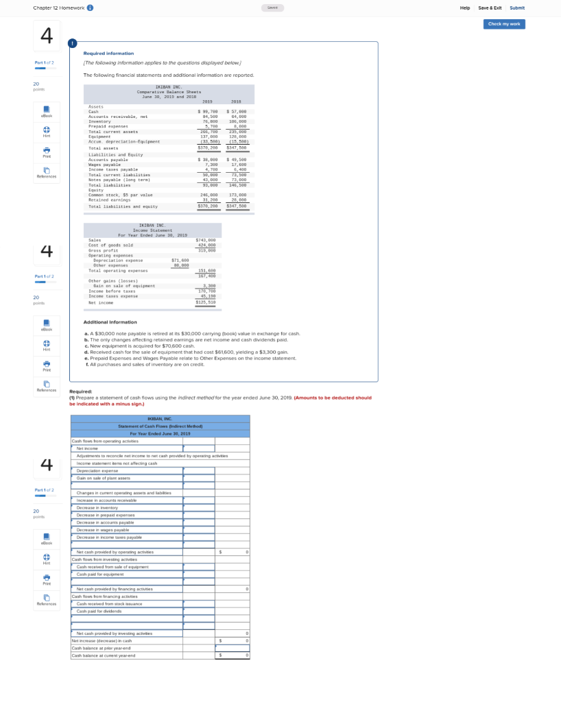 Solved Chapter 12 Homework Help Save & Exit Submit Check my | Chegg.com
