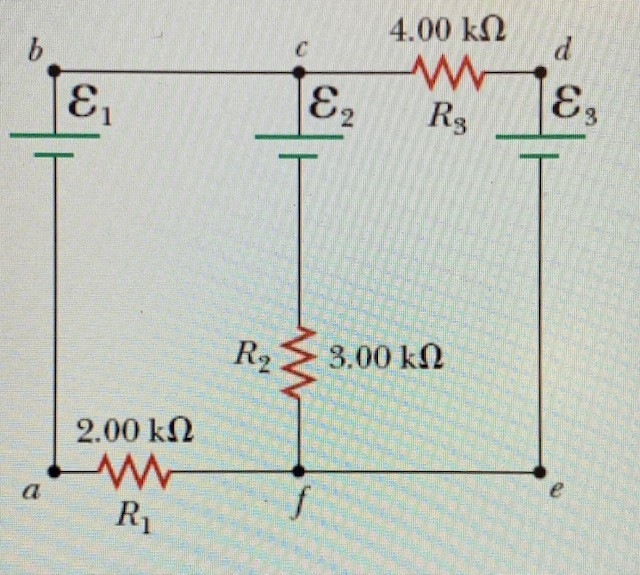 Solved Using Kirchhoff's rules, find the following. (ℰ1 = | Chegg.com