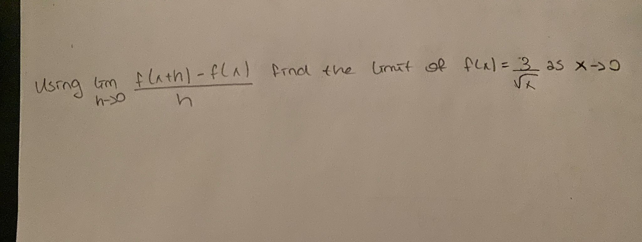 Solved PLEASE SOLVE ASAP.Using limh→0f(x+h)-f(x)h ﻿find the | Chegg.com