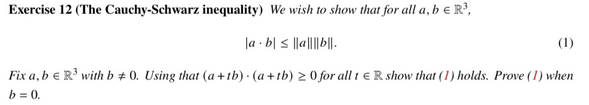 Solved (The Cauchy-Schwarz inequality) ﻿We wish to show that | Chegg.com
