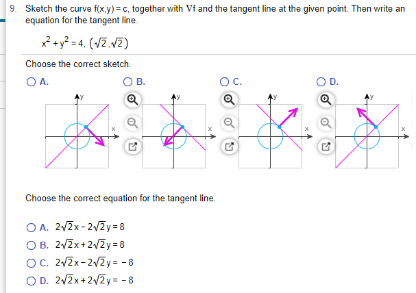 Solved 9. Sketch the curve f(x,y)=c, together with Vf and | Chegg.com