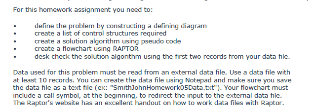 Design a solution algorithm using a RAPTOR flowchart | Chegg.com
