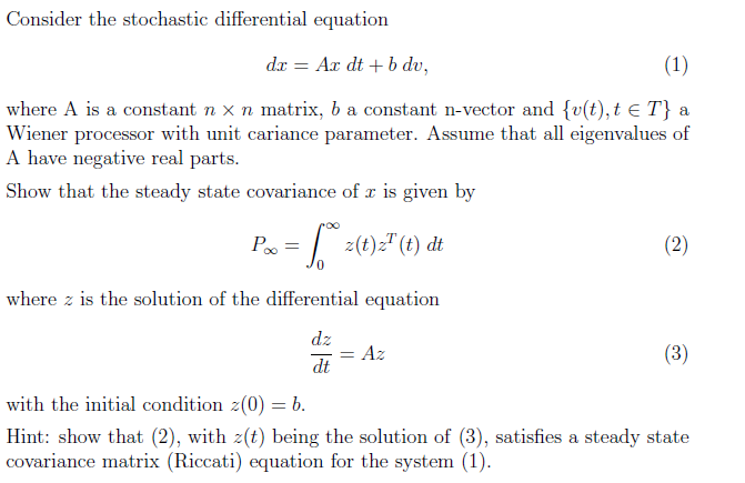 Solved Consider the stochastic differential equation | Chegg.com