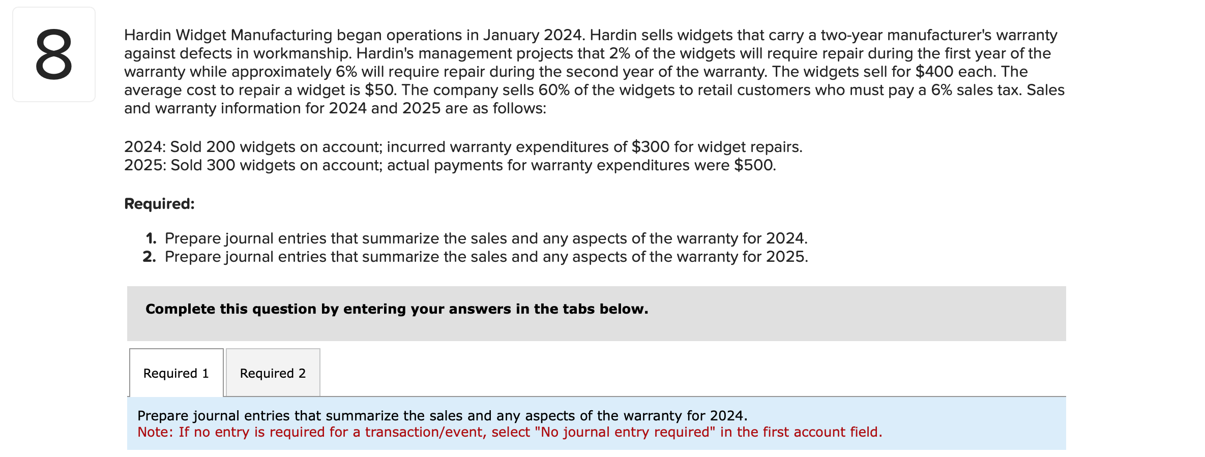 Solved Hardin Widget Manufacturing began operations in | Chegg.com