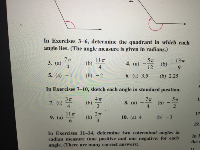 Solved In Exercises 3-6, determine the quadrant in which | Chegg.com