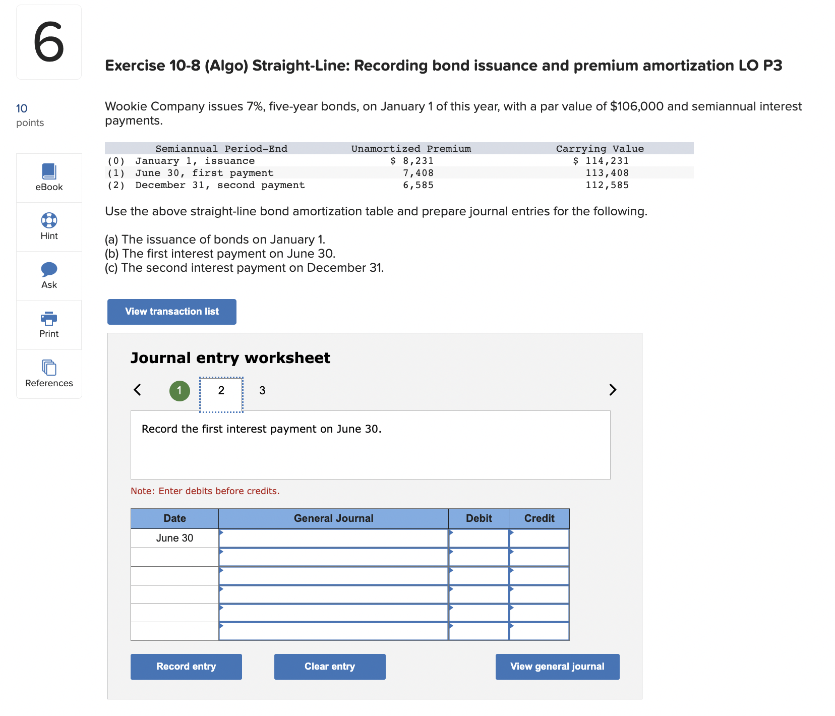 Solved Exercise 10-8 (Algo) Straight-Line: Recording bond | Chegg.com
