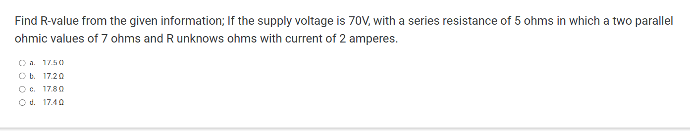 Solved Find R-value from the given information; If the | Chegg.com