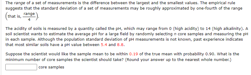 Solved The range of a set of measurements is the difference | Chegg.com