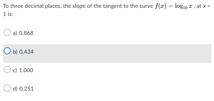 Solved To three decimal places, the slope of the tangent to | Chegg.com