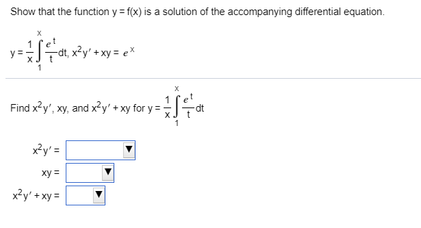 Solved Show that the function y= f(x) is a solution of the | Chegg.com