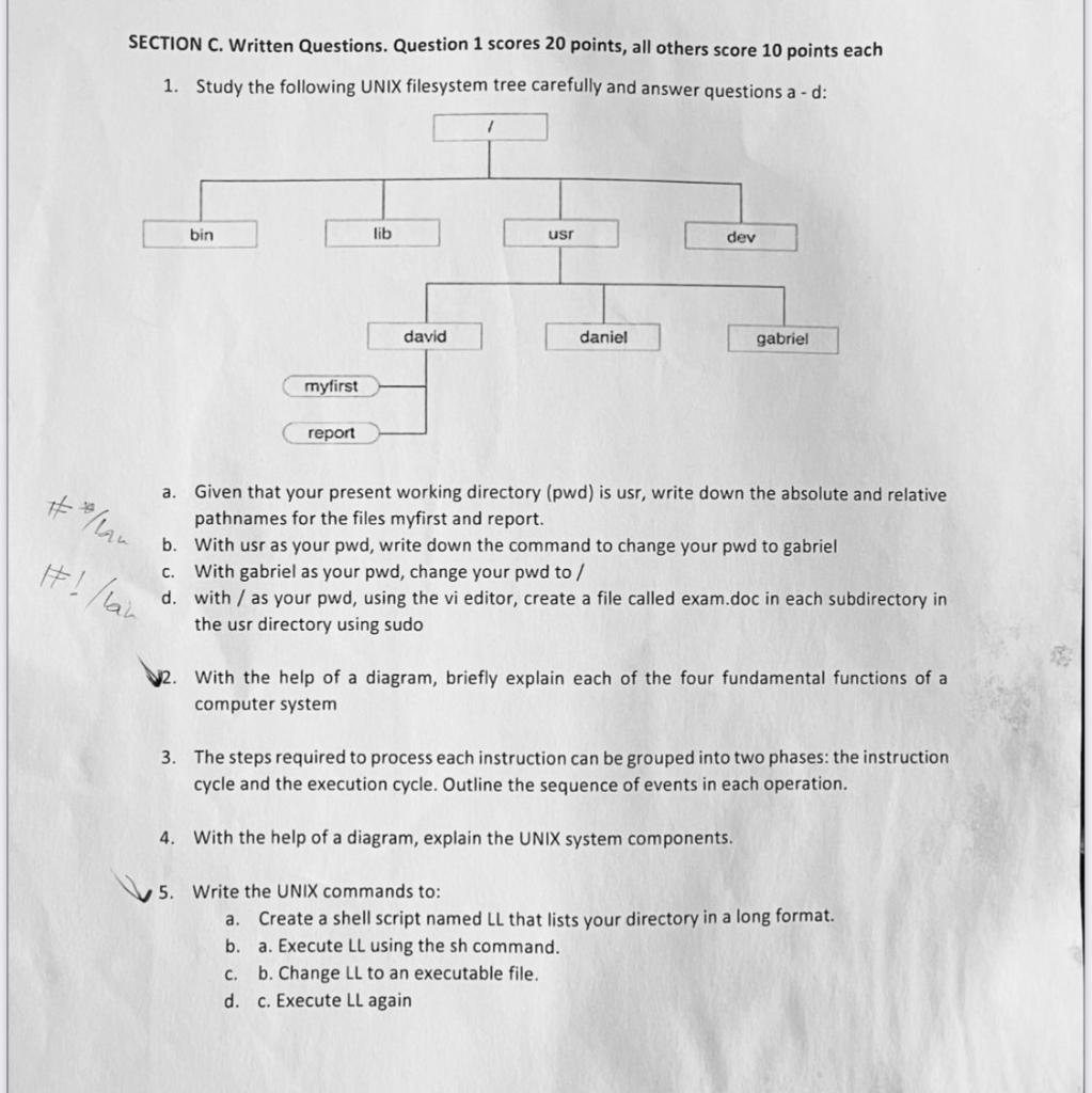 Solved SECTION C. Written Questions. Question 1 scores 20 | Chegg.com