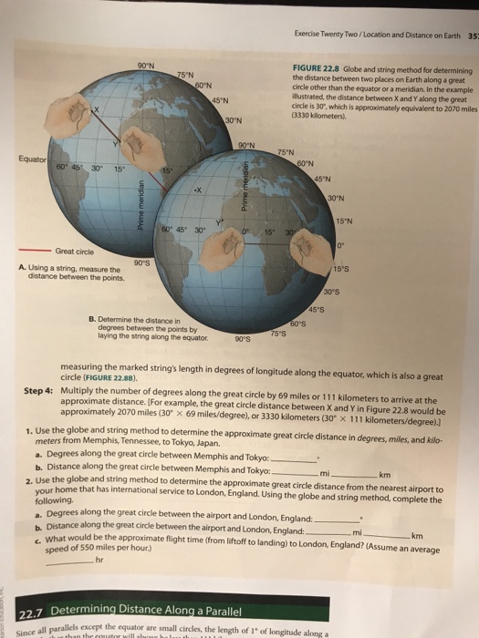 Solved Exercise Twenty Two/Location and Distance on Earth 35 | Chegg.com