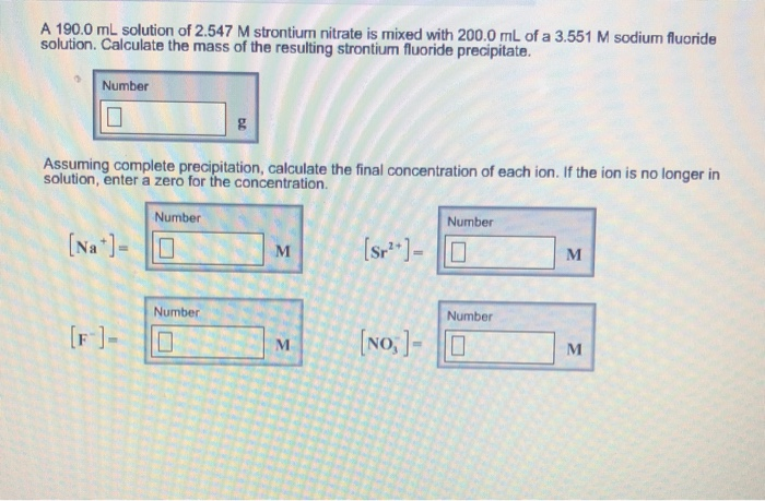 Solved A 190.0 mL solution of 2.547 M strontium nitrate is | Chegg.com