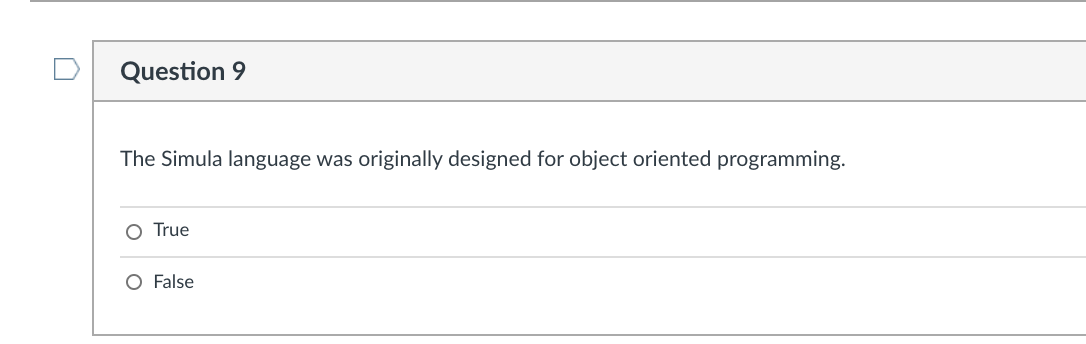 Solved Question 9 The Simula language was originally | Chegg.com