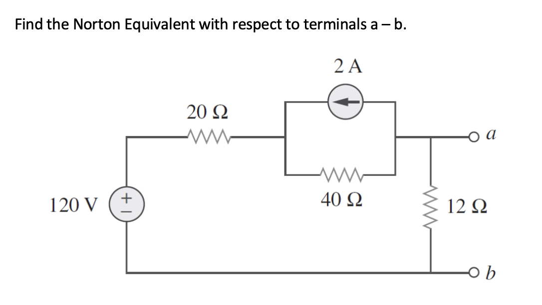 Solved Find the Norton Equivalent with respect to terminals | Chegg.com