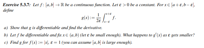 Solved Exercise 5.3.7: Let f:[a,b]→R be a continuous | Chegg.com