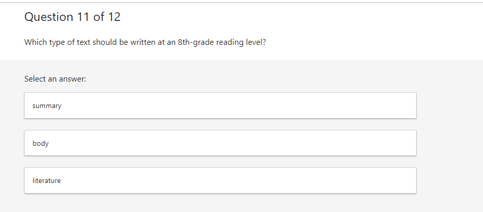 Solved Which type of text should be written at an 8th-grade | Chegg.com