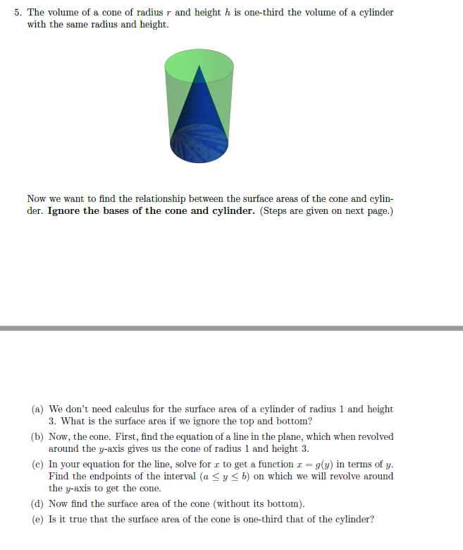 Solved of a cone of radius r and height h is one-third the | Chegg.com