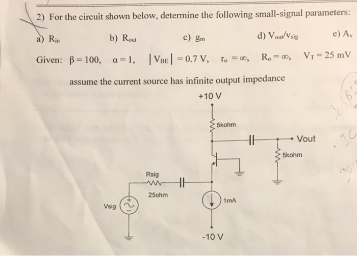 Solved For the circuit shown below, determine the following | Chegg.com