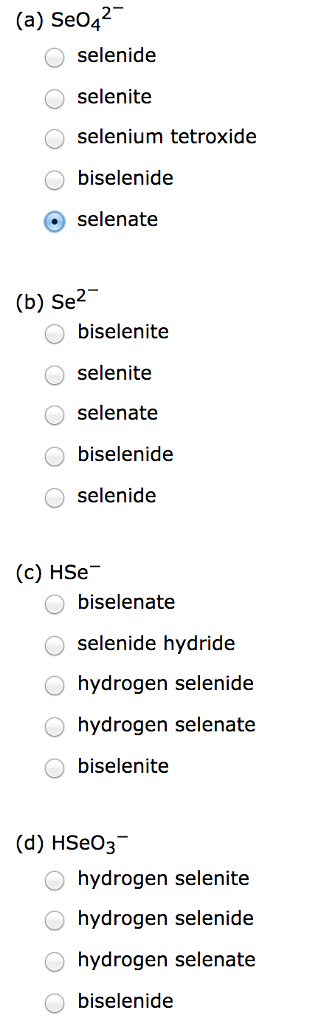 Solved Selenium, an element required nutritionally in trace | Chegg.com