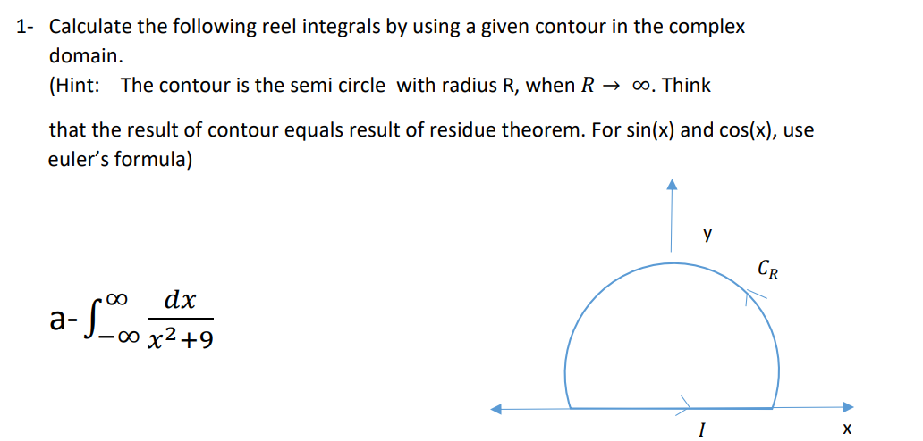 Solved 1- ﻿Calculate the following reel integrals by using a | Chegg.com