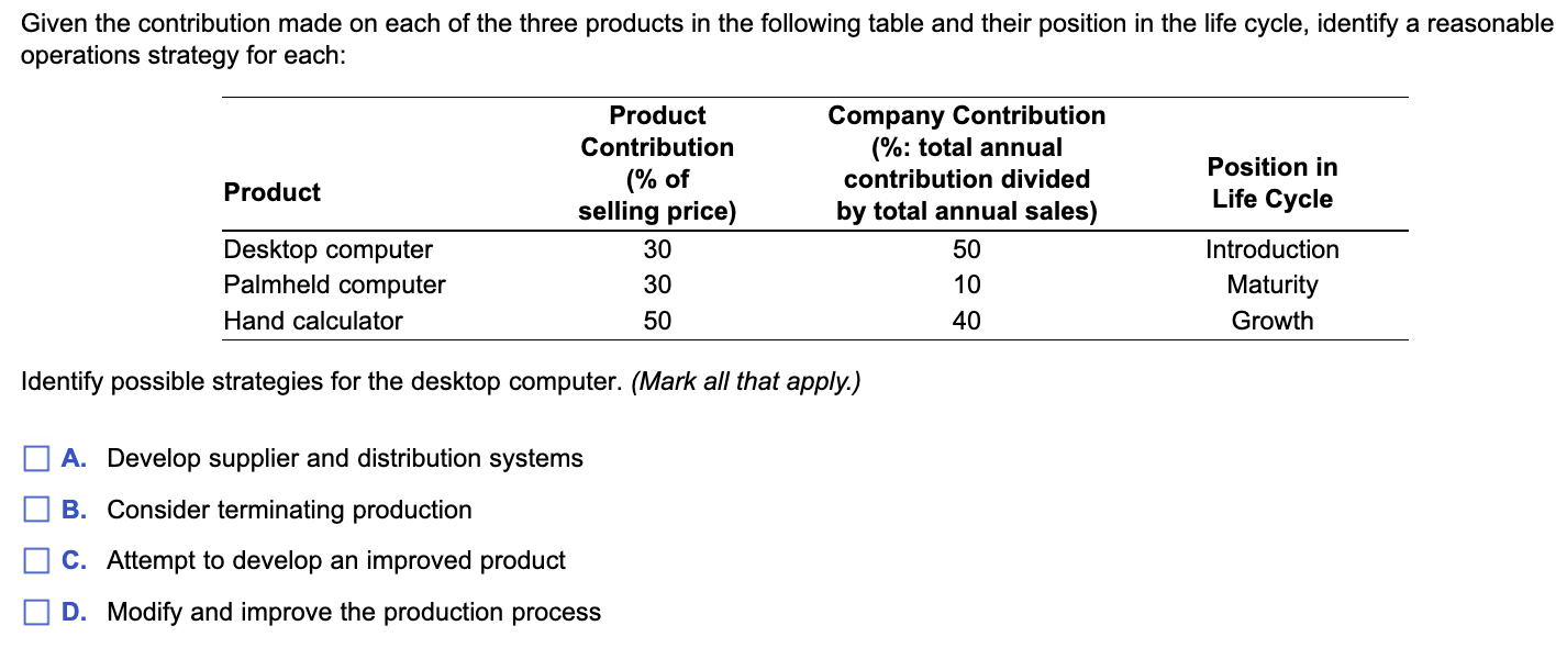 Solved Given the contribution made on each of the three | Chegg.com