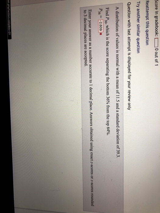 Solved Score in gradebook:0 out of1 Reattempt this question | Chegg.com