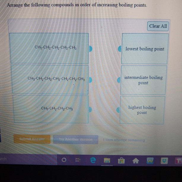 Solved Arrange the following compounds in order of | Chegg.com