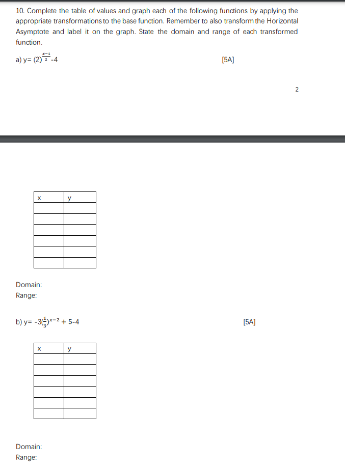 Solved 10. Complete the table of values and graph each of | Chegg.com