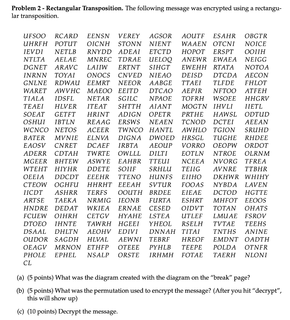 Problem 2 - Rectangular Transposition. The following | Chegg.com