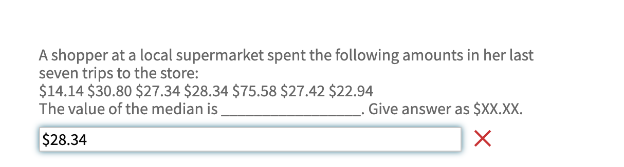 Solved A shopper at a local supermarket spent the following | Chegg.com