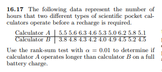 Solved 16.17 The following data represent the number of | Chegg.com