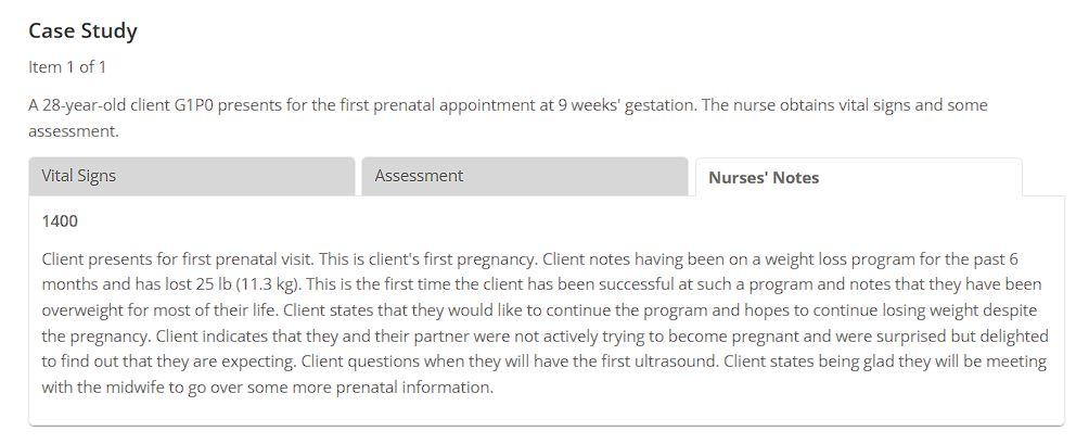 Solved A 28-year-old client G1P0 presents for the first | Chegg.com