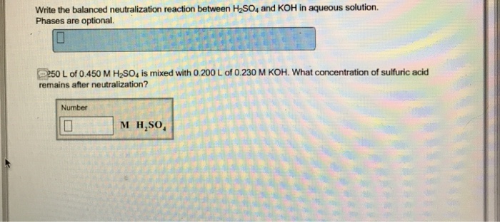 Solved Write the balanced neutralization reaction between | Chegg.com