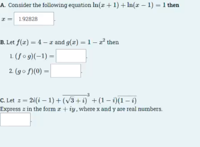 Solved Consider the following equation ln(x+1)+ln(x−1)=1 | Chegg.com