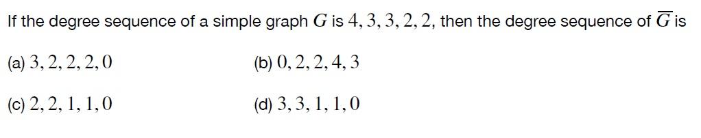 Solved If the degree sequence of a simple graph G is 4, 3, | Chegg.com