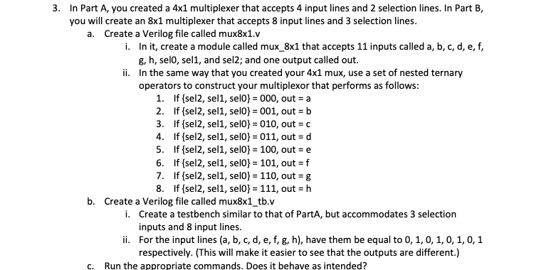 Solved Part A, you created a 4×1 multiplexer that accepts 4 | Chegg.com