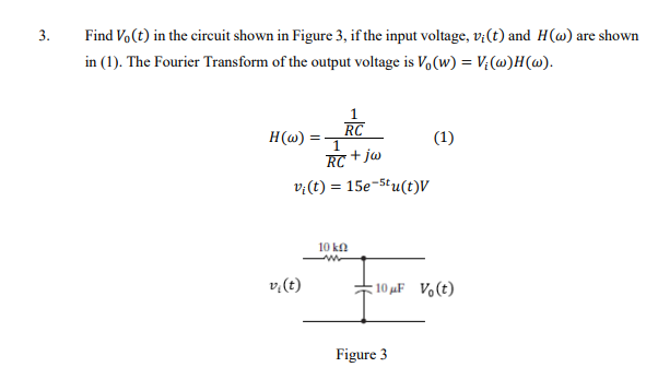 Solved 3. Find V.(t) in the circuit shown in Figure 3, if | Chegg.com