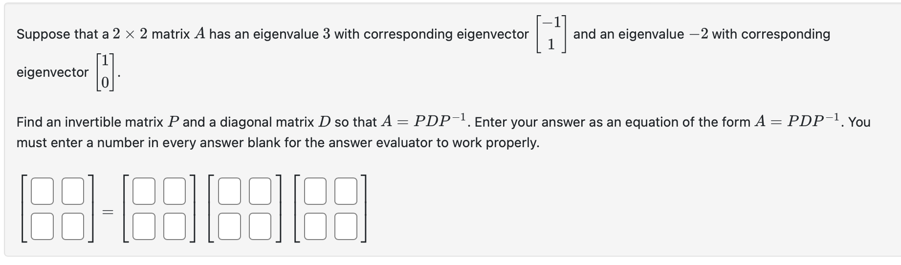 Solved Suppose That A 2×2 Matrix A Has An Eigenvalue 3 With 1336